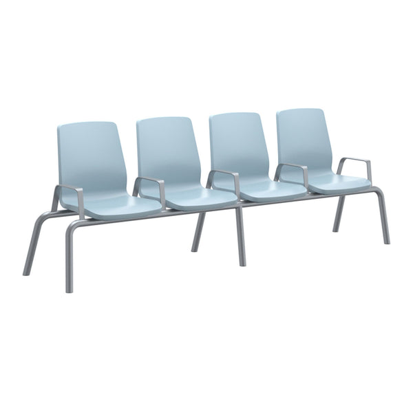 Cortech Waitroom Structured Seating, 2 Seats, Arms/Dividers, Floor Gli